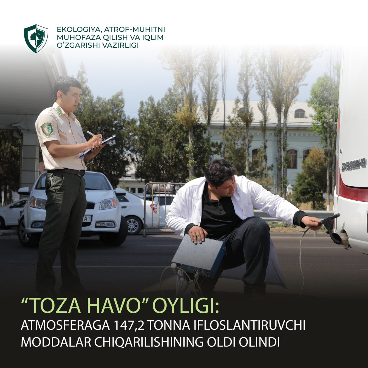 “Toza havo” oyligi: atmosferaga 147,2 tonna ifloslantiruvchi moddalar ...