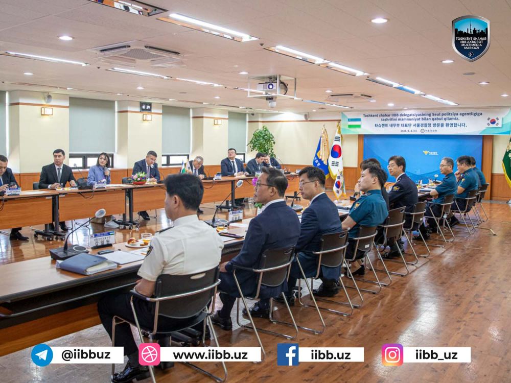 Toshkent shahar Ichki ishlar bosh boshqarmasi delegatsiyasining Koreya ...